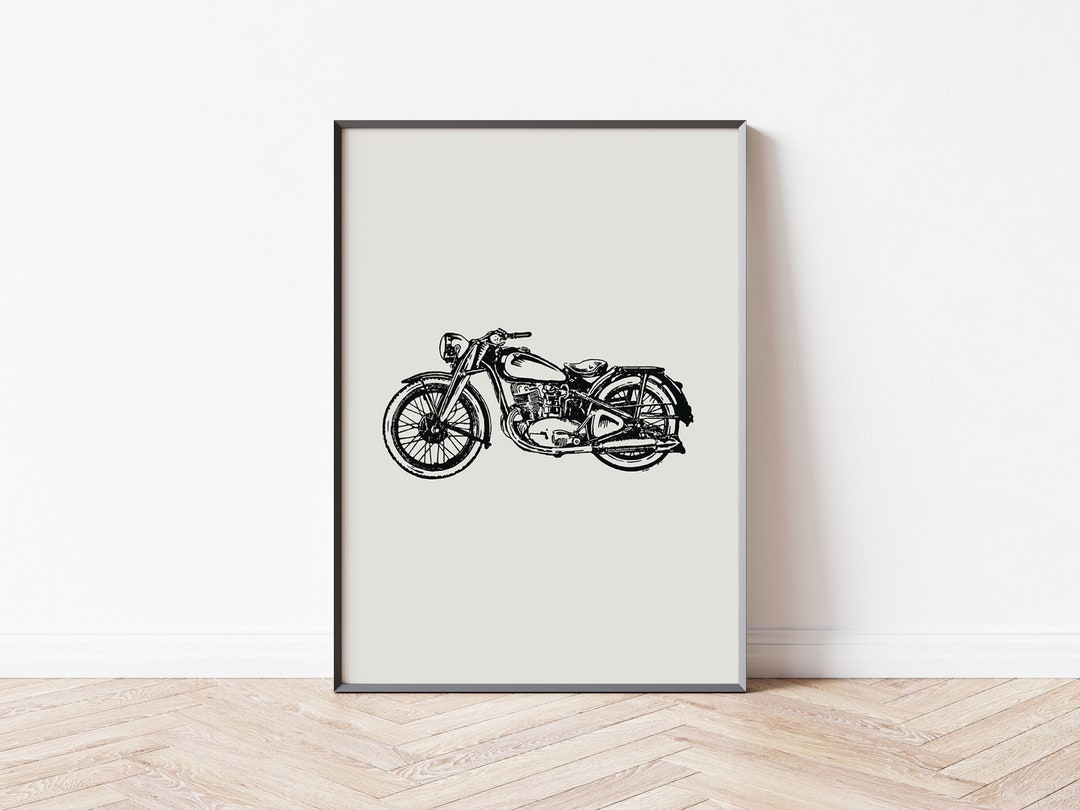 Vintage Motorcycle Poster Print - Motorcycle Art Print - Instant ...