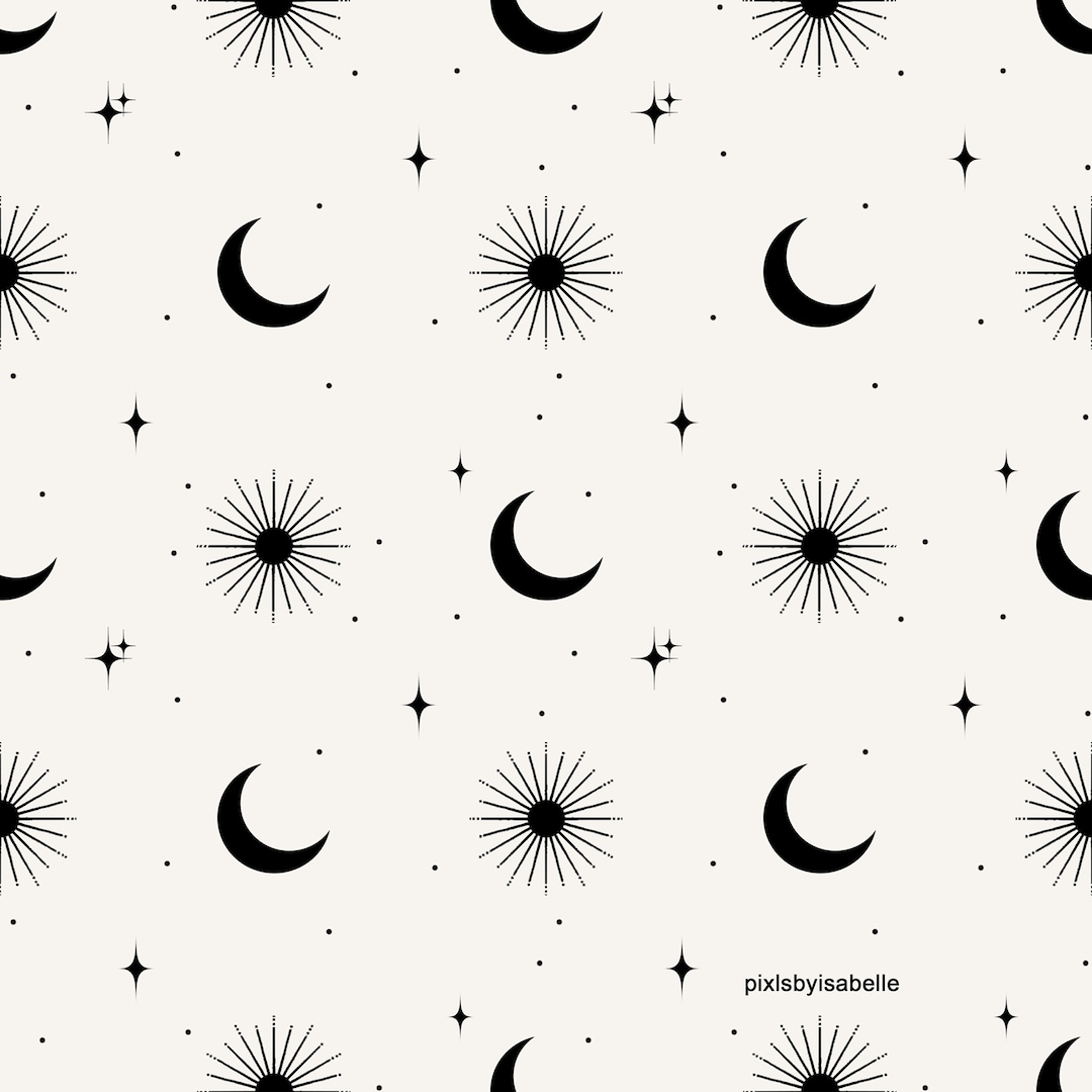 Celestial Seamless Pattern With Stars - Digital Paper Download ...