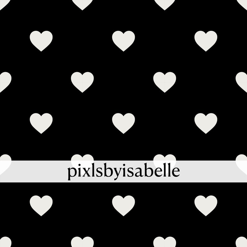 Black and White Heart Seamless Pattern - Digital Paper Download ...