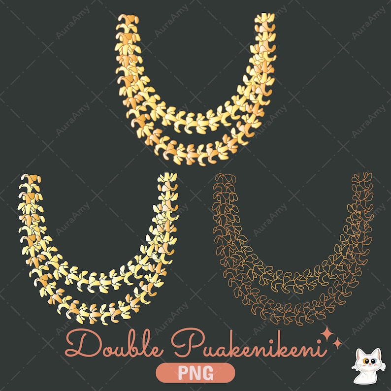Double Puakenikeni Lei, Tropical Flower Cut File, Lei Digital Download ...