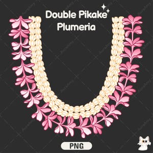 Plumeria and Double Pikake Lei, Curve Pattern Digital Download, PNG ...