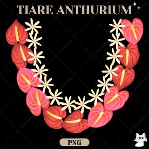 Tiare Anthurium Lei Png, Curve Flower Digital Download, PNG File - Etsy