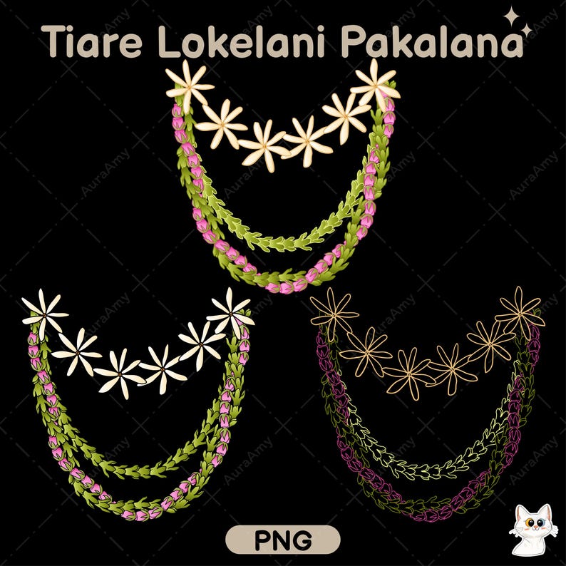 Tiare Lokelani Pakalana Lei Png, Twist Flower Digital Download, PNG ...
