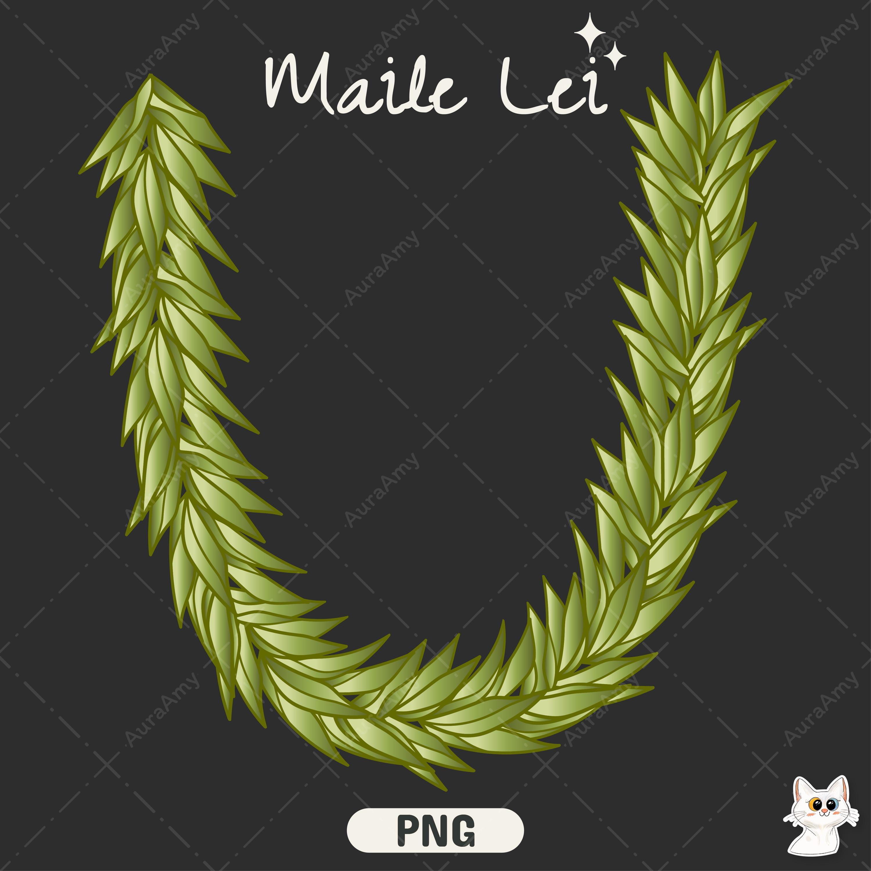 Maile Lei Png , Curve Leaf Lei Png , Maile Lei Digital Download, PNG ...