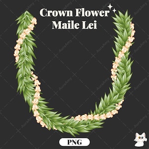 Crown Flower Maile Lei Png, Twist Flower Lei Png, Curve Pattern Digital ...