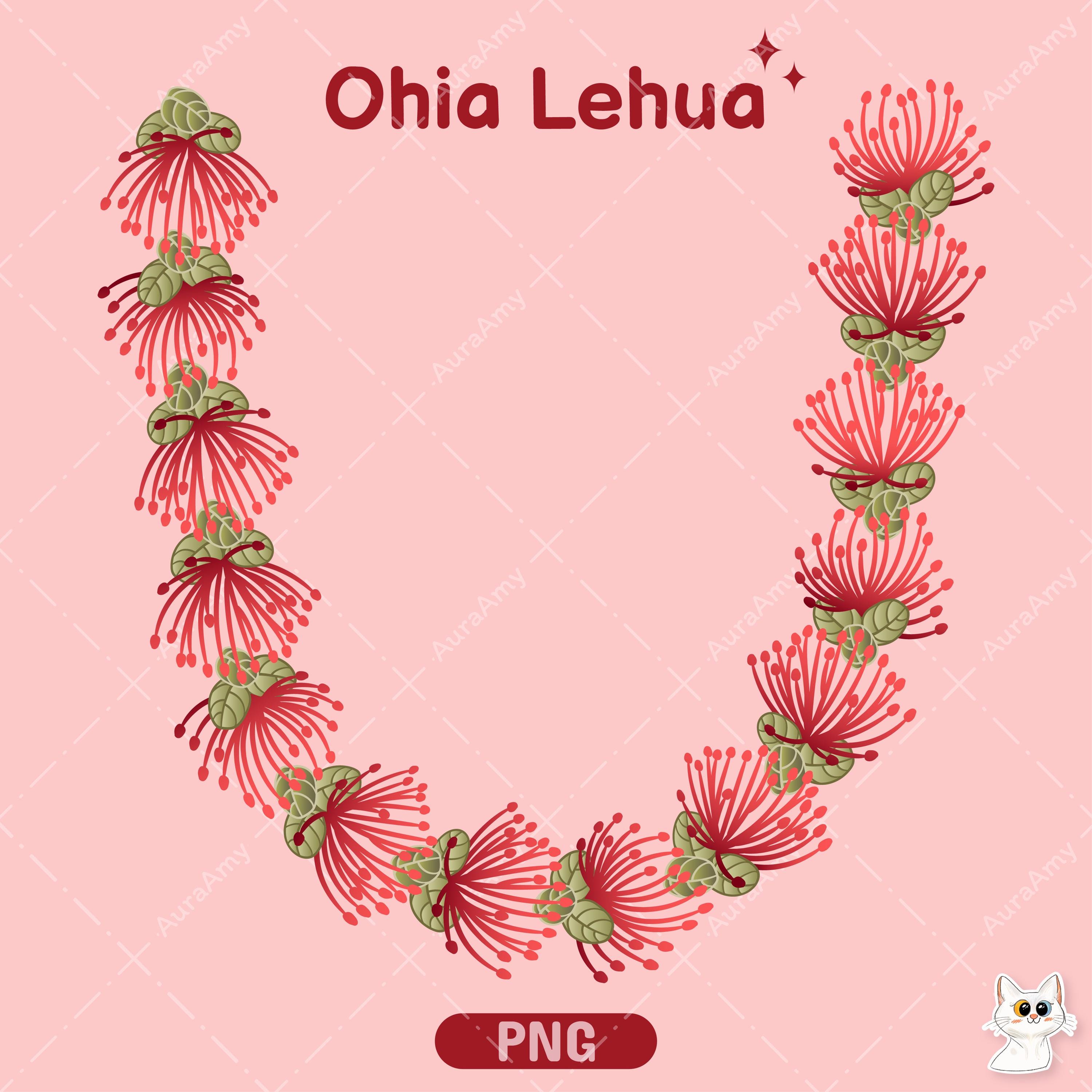 Ohia Lehua Lei Png , Curve Flower Digital Download, PNG File - Etsy