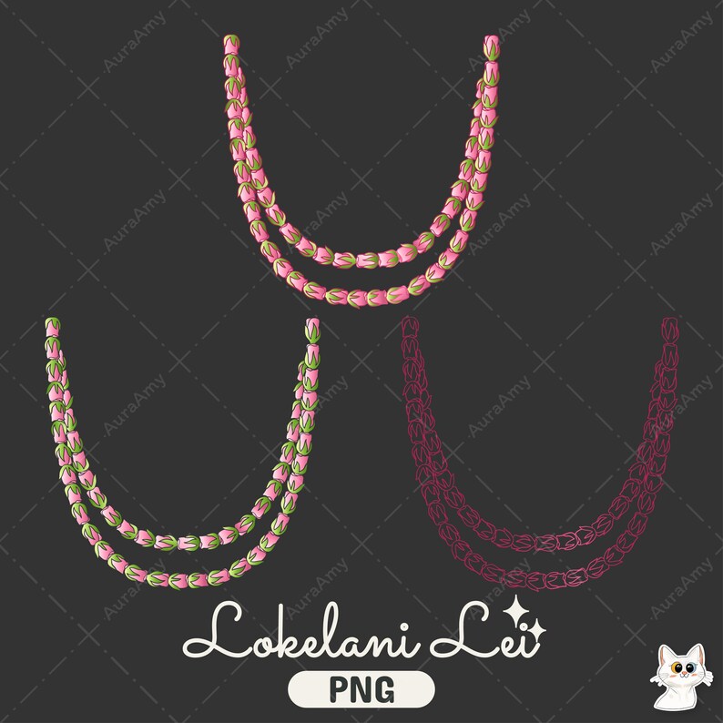 Double Lokelani Lei, Curve Flower Lei Png , Digital Download, PNG File ...