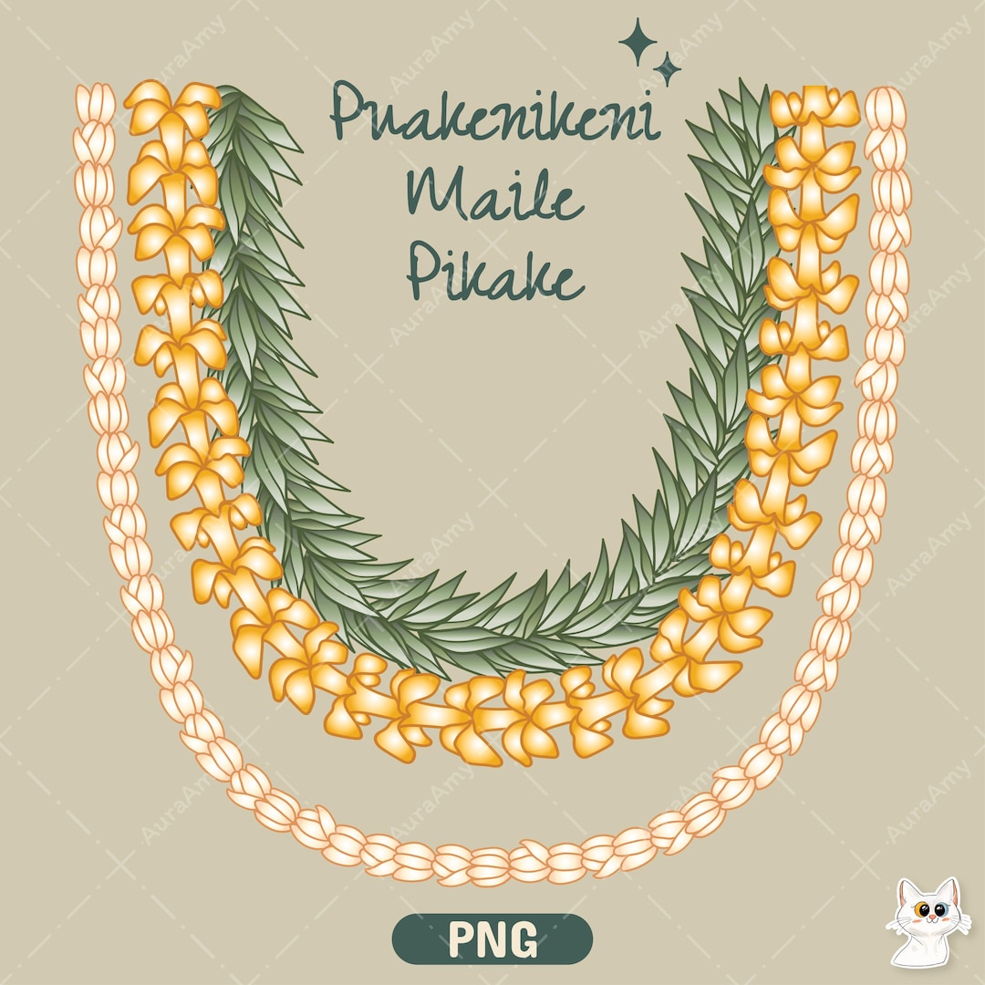 Triple Lei Puakenikeni Maile Pikake Lei Png, Flower Lei Png, Curve ...