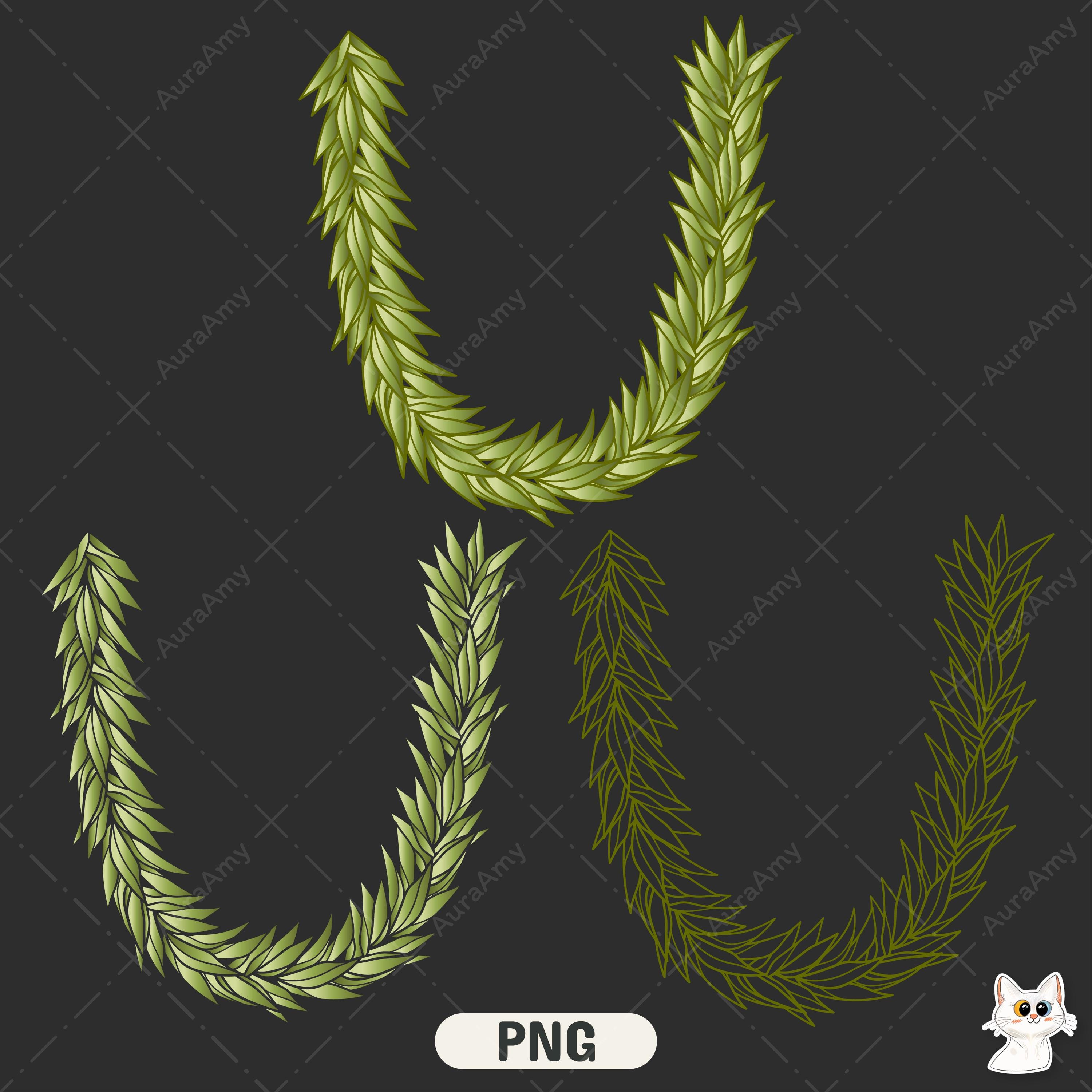 Maile Lei Png , Curve Leaf Lei Png , Maile Lei Digital Download, PNG ...
