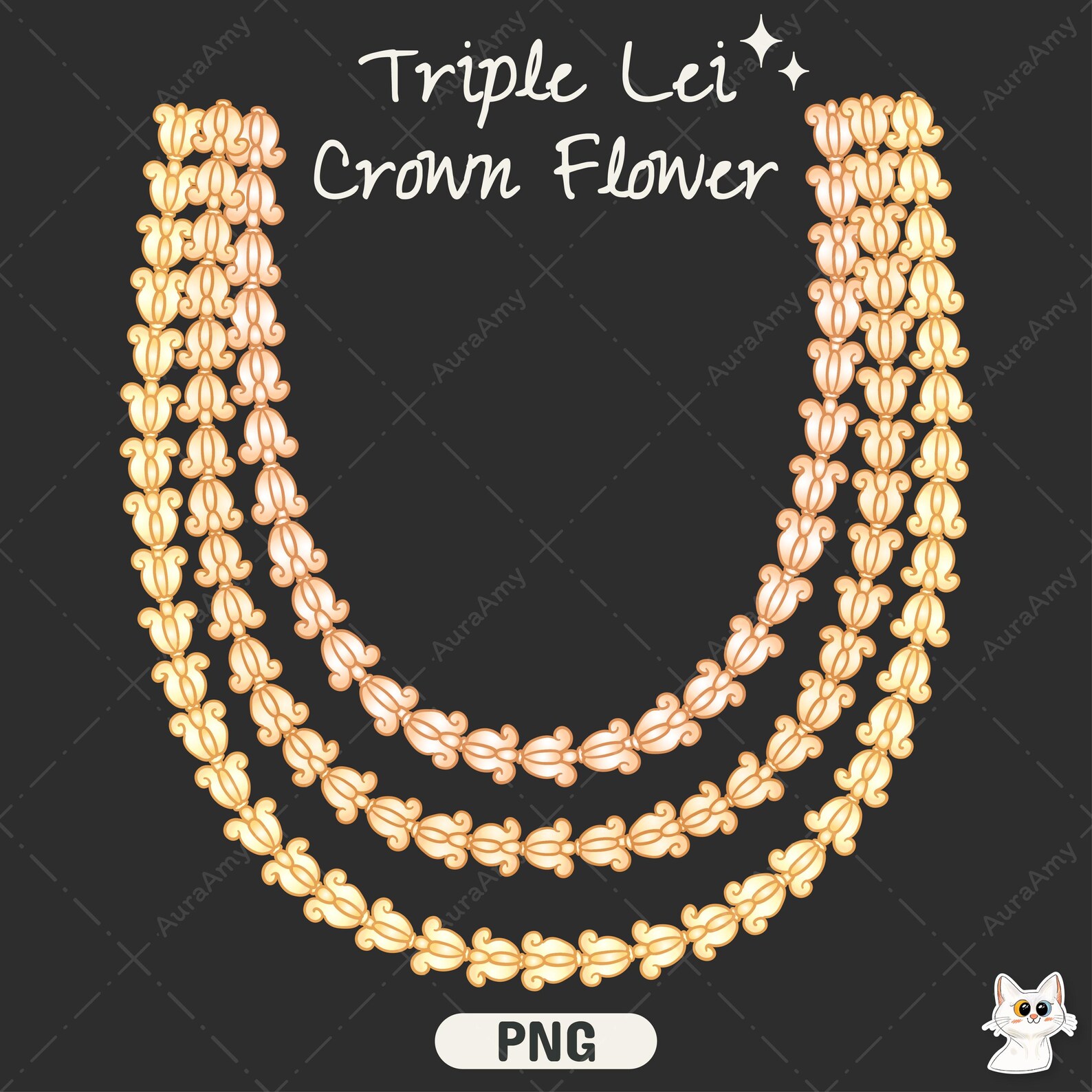 Triple Crown Flower Lei Png , Curve Flower Lei Png , Lei Digital ...