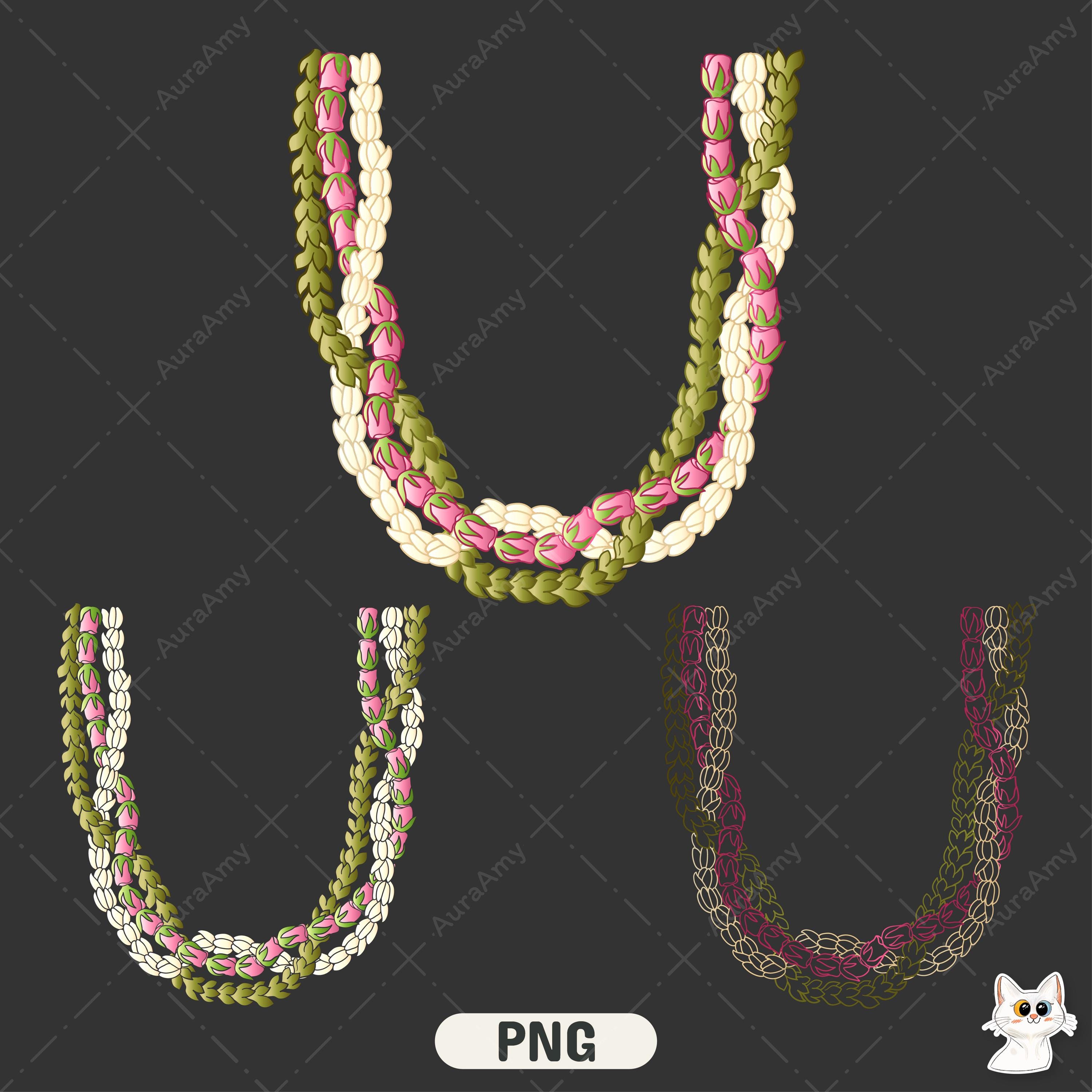 Pakalana Lokelani Pikake Lei Png, Twist Flower Lei Png, Digital ...