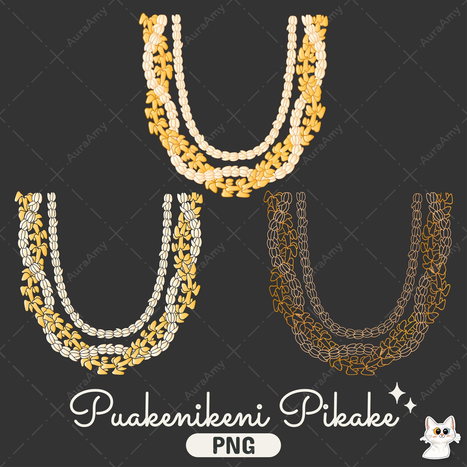 Puakenikeni Pikake Lei Png, Twist Flower Lei, Curve Pattern Digital ...