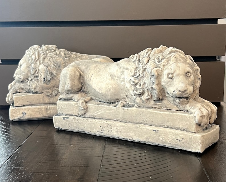Resting Vatican Canova Roman Lion Bookends Sculpture Home Decor - Etsy