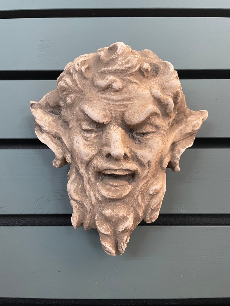 Laughing Satyr Pan - Greek Mythology - Gargoyle - Wall Plaque Sculpture ...