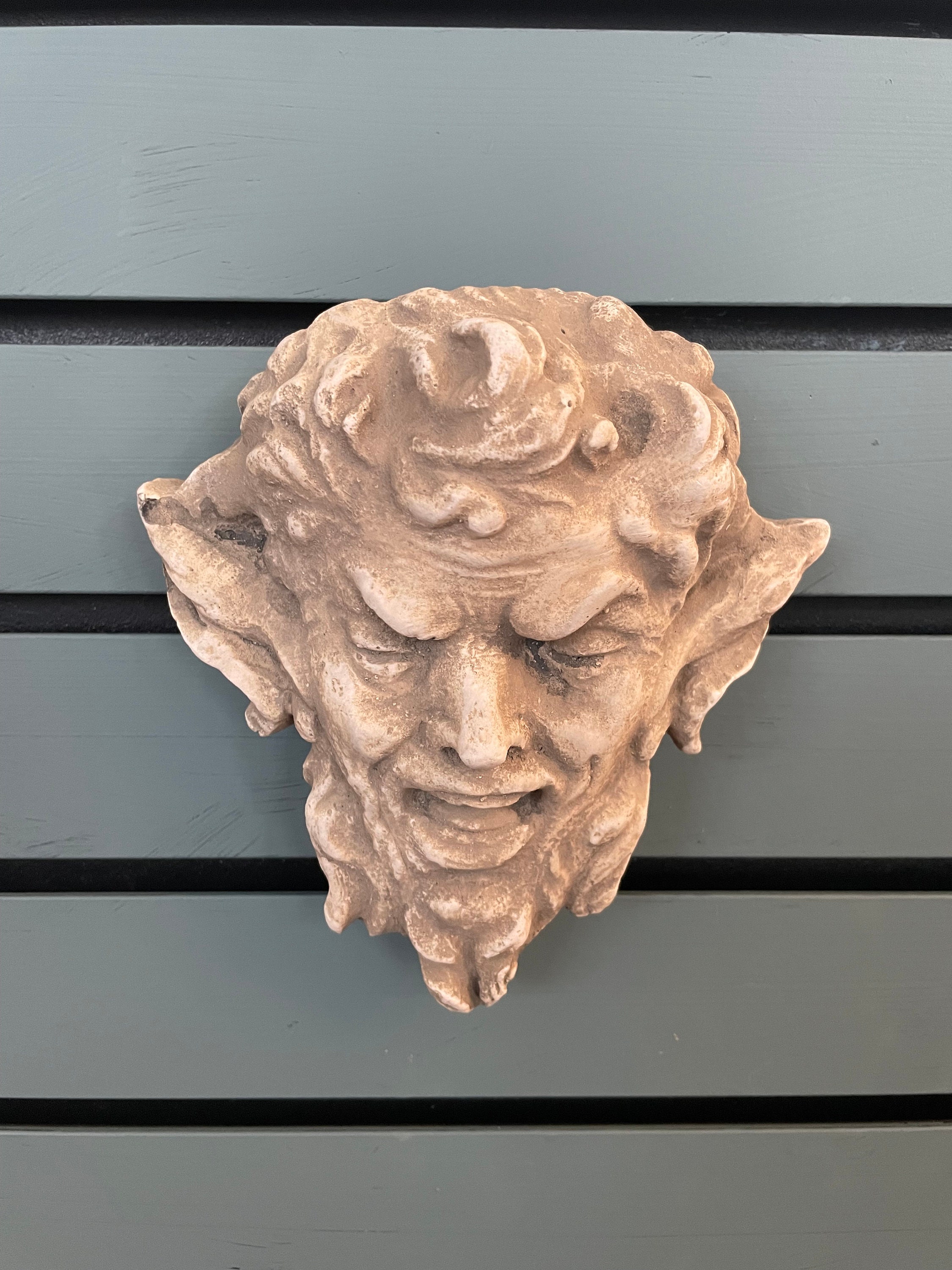 Laughing Satyr Pan - Greek Mythology - Gargoyle - Wall Plaque Sculpture ...