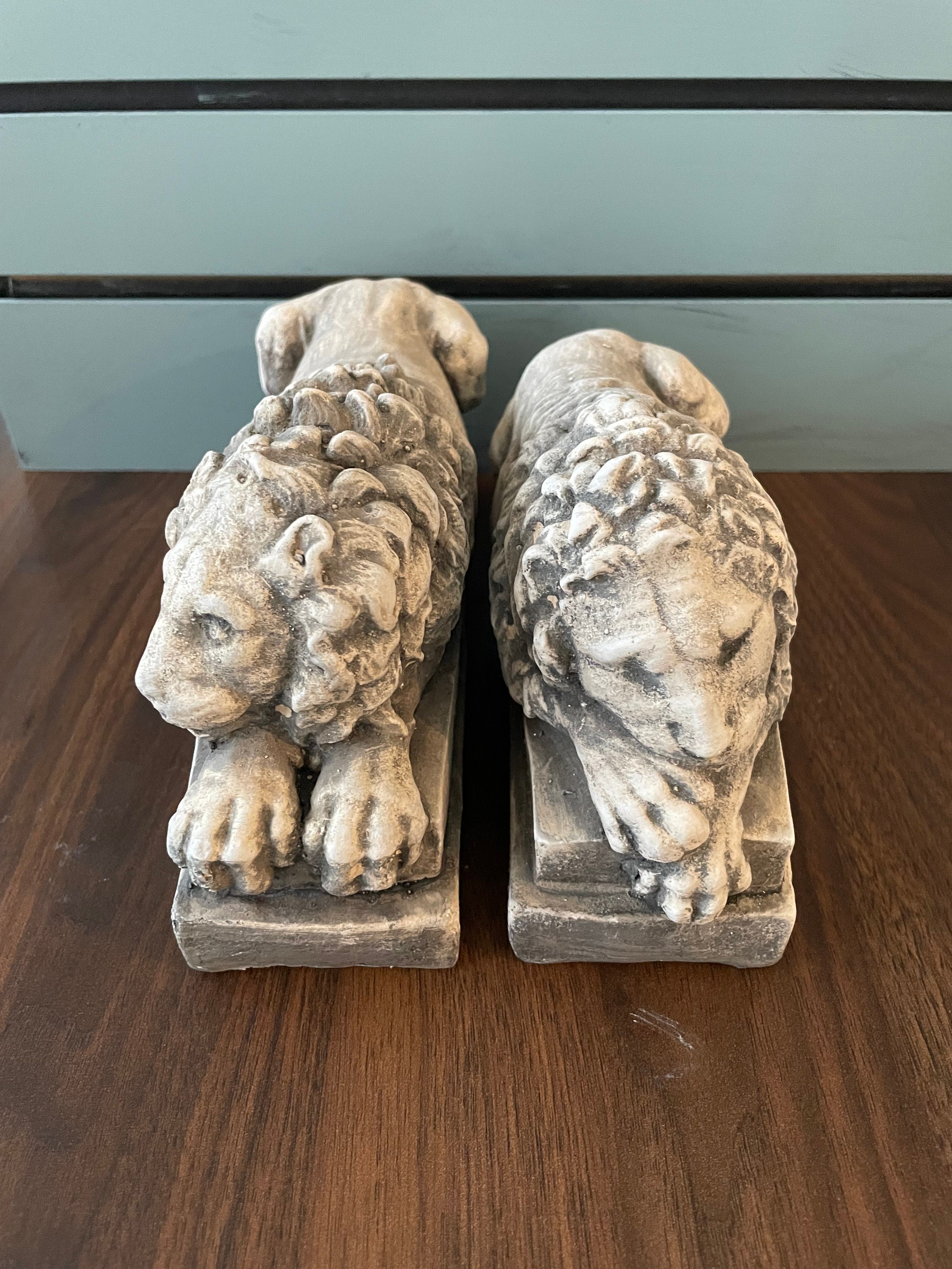 Resting Vatican Canova Roman Lion Bookends Sculpture Home Decor - Etsy