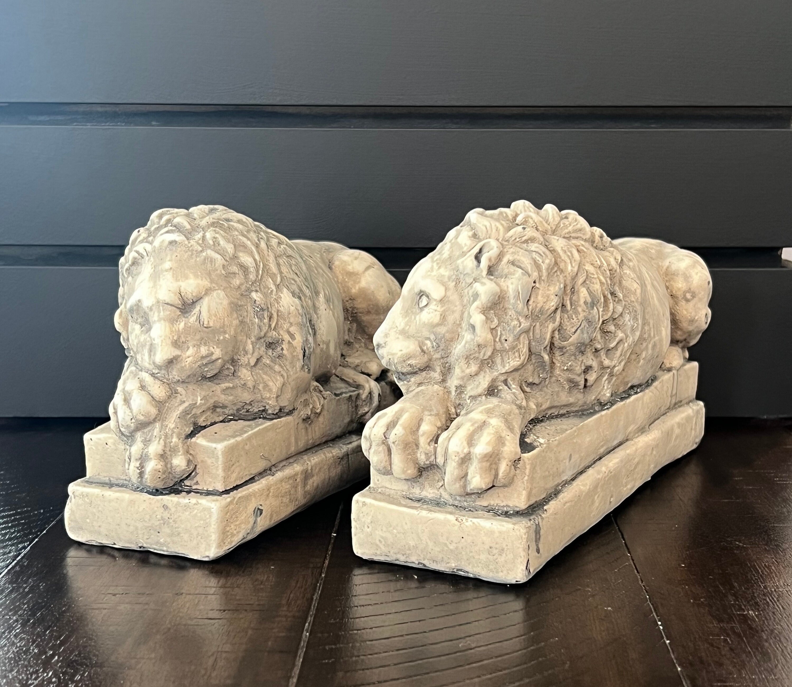 Resting Vatican Canova Roman Lion Bookends Sculpture Home Decor - Etsy