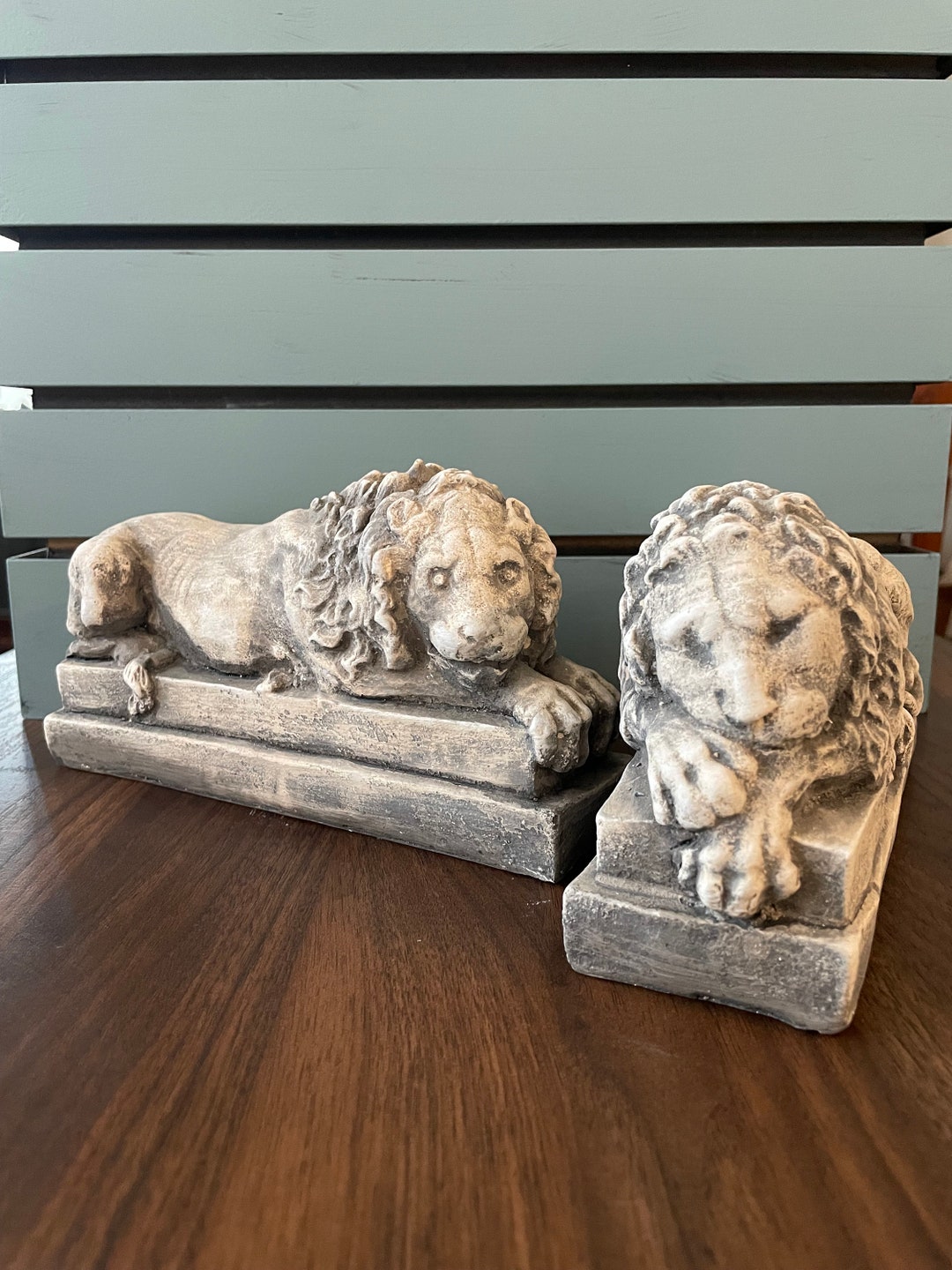 Resting Vatican Canova Roman Lion Bookends Sculpture Home Decor - Etsy