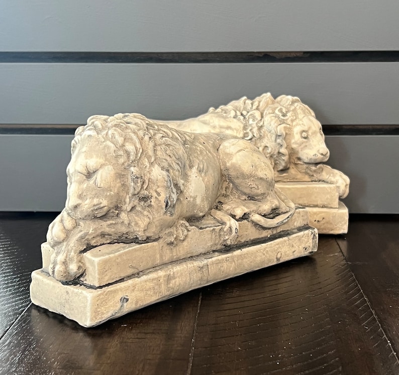 Resting Vatican Canova Roman Lion Bookends Sculpture Home Decor - Etsy