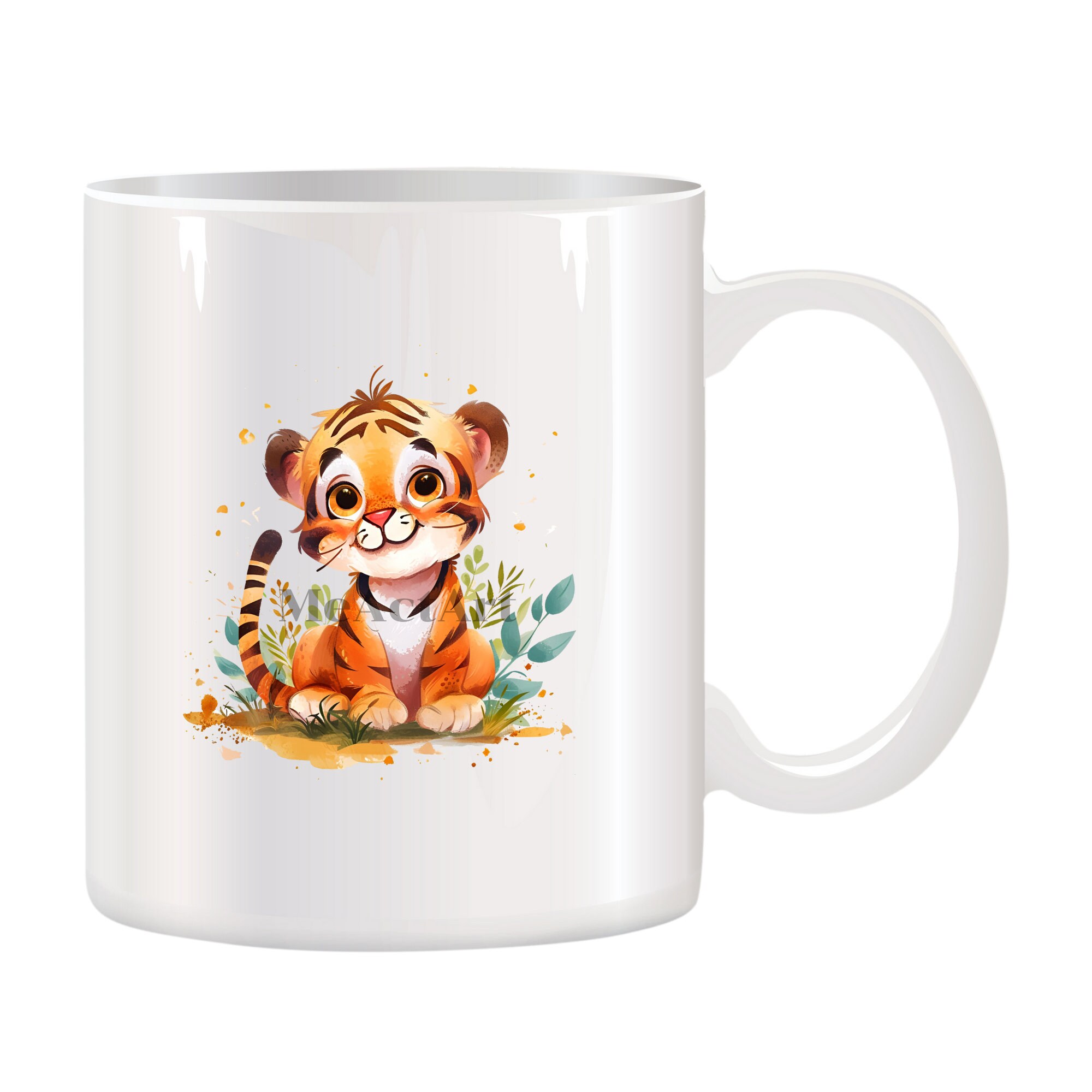 Cute Baby Tiger Watercolor Set Clipart, Tiger Watercolor PNG ...