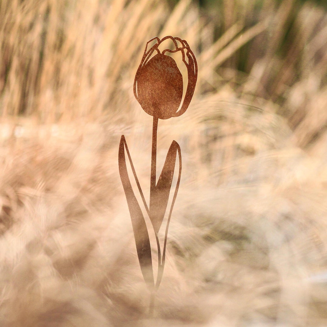 Steel Decoration. Rusty Metal Tulip. Garden Decor. Corten Outdoor ...