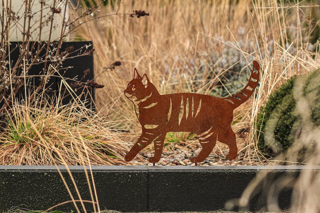 CAT 02 Rusty Metal Cat. Steel Decoration. Garden Decor. Corten Outdoor ...