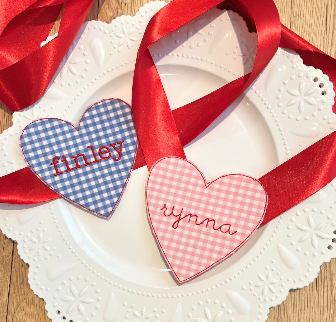 Heart Name Tag Childs Name Tag Basket Name Tag Valentines Day Tag - Etsy