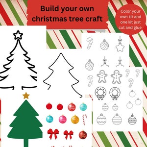 Build Your Own Christmas Tree Craft for Kids, Printable Coloring ...