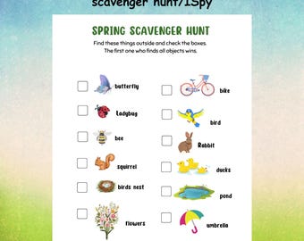 Printable Mothers Day Scavenger Hunt, Outdoor Treasure Hunt Ispy for ...