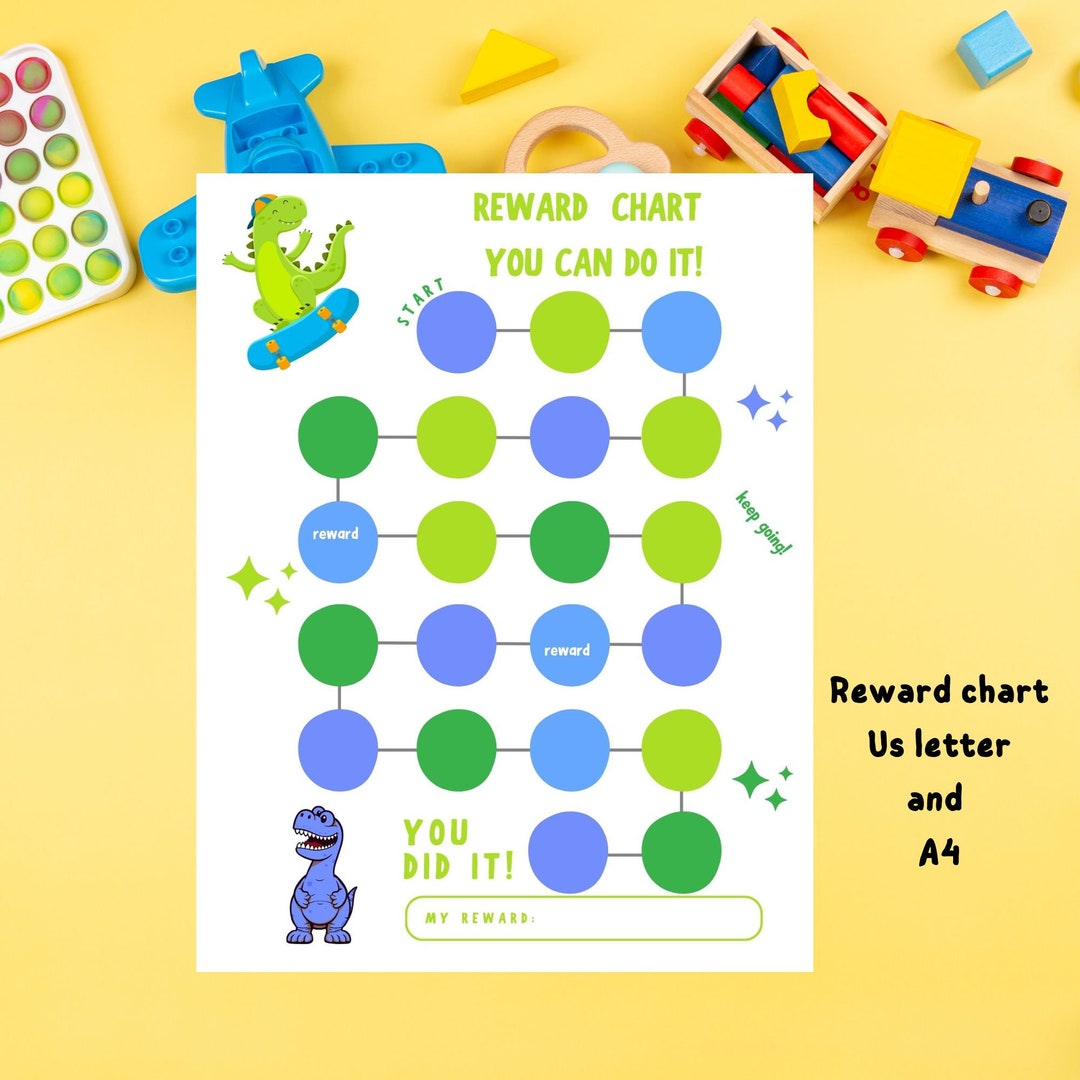 Dinosaur Reward Chart, Printable Behavior Reward Chart for Kids ...