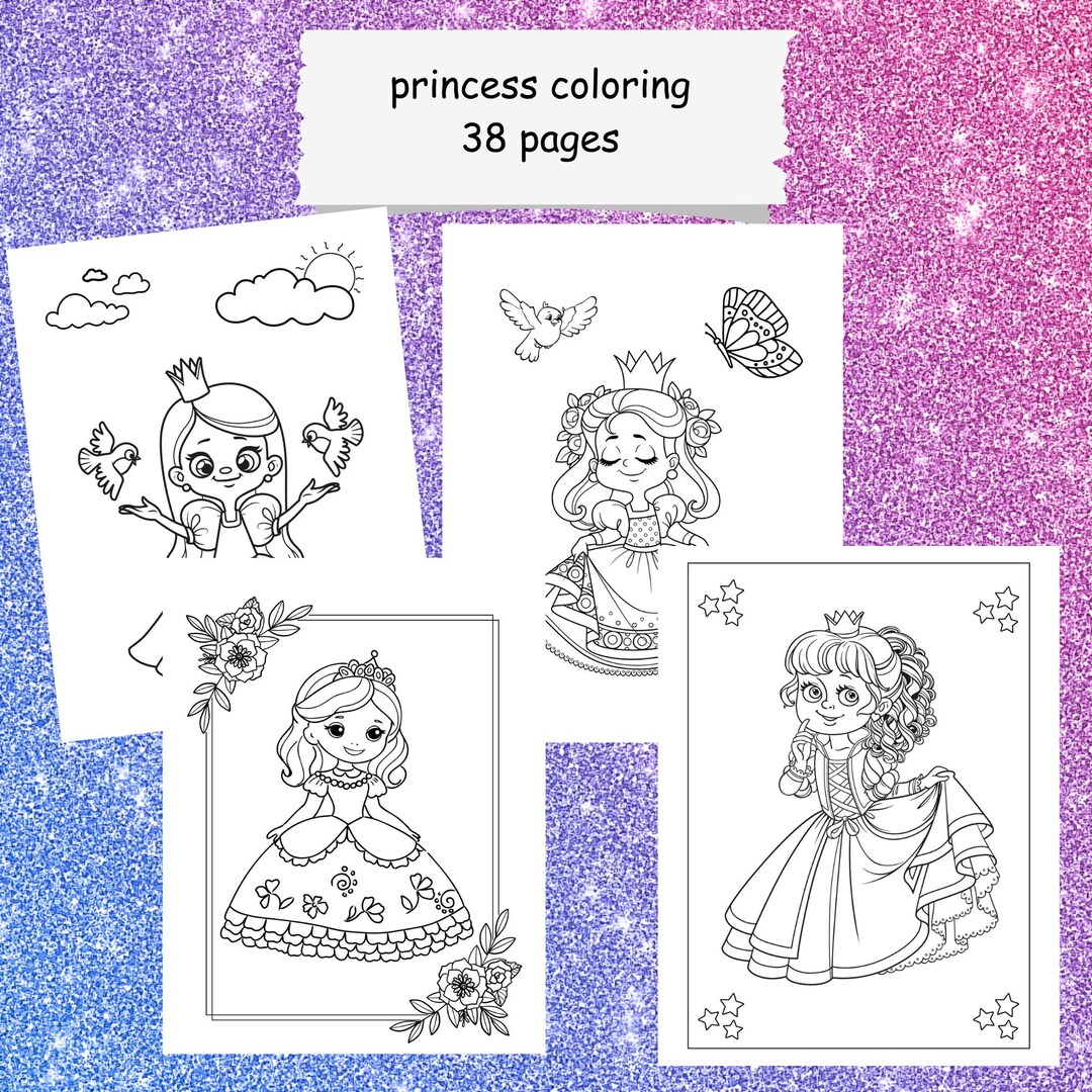 38 Princess Coloring Pages for Kids, Printable Fairy Tale Coloring ...