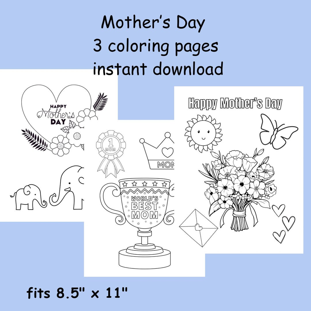 Pages à colorier pour la fête des mères pour les enfants, feuille de ...