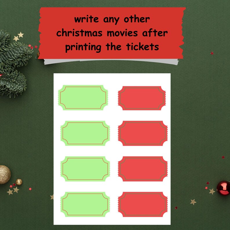 Christmas Movie Night Bundle, Printable Movie Posters and Tickets ...