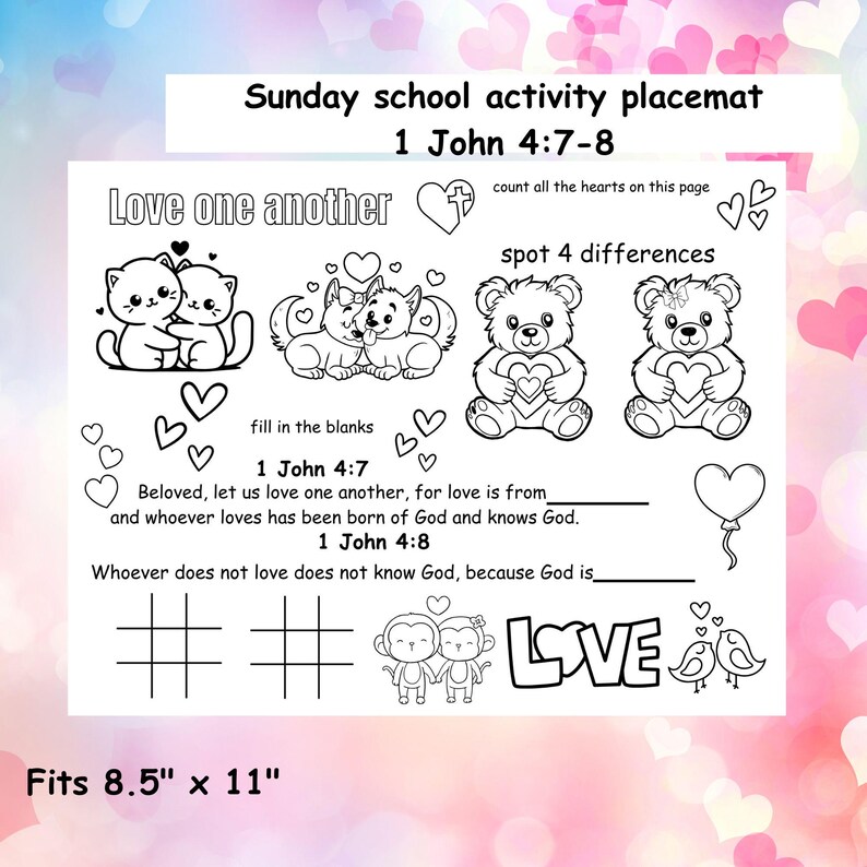 Christian Kids Activity Placemats: Bible Verse Games (PDF Download) - Etsy