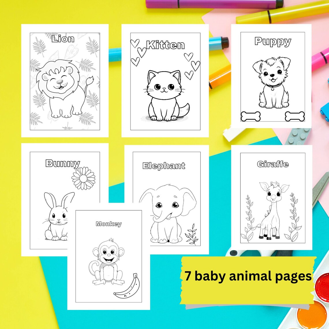 Preschool Animal Coloring Bundle, Printable Animal Alphabet Coloring ...