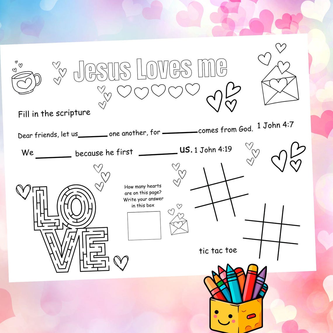 Christian Coloring Placemats: Sunday School Bible Activity (PDF) - Etsy
