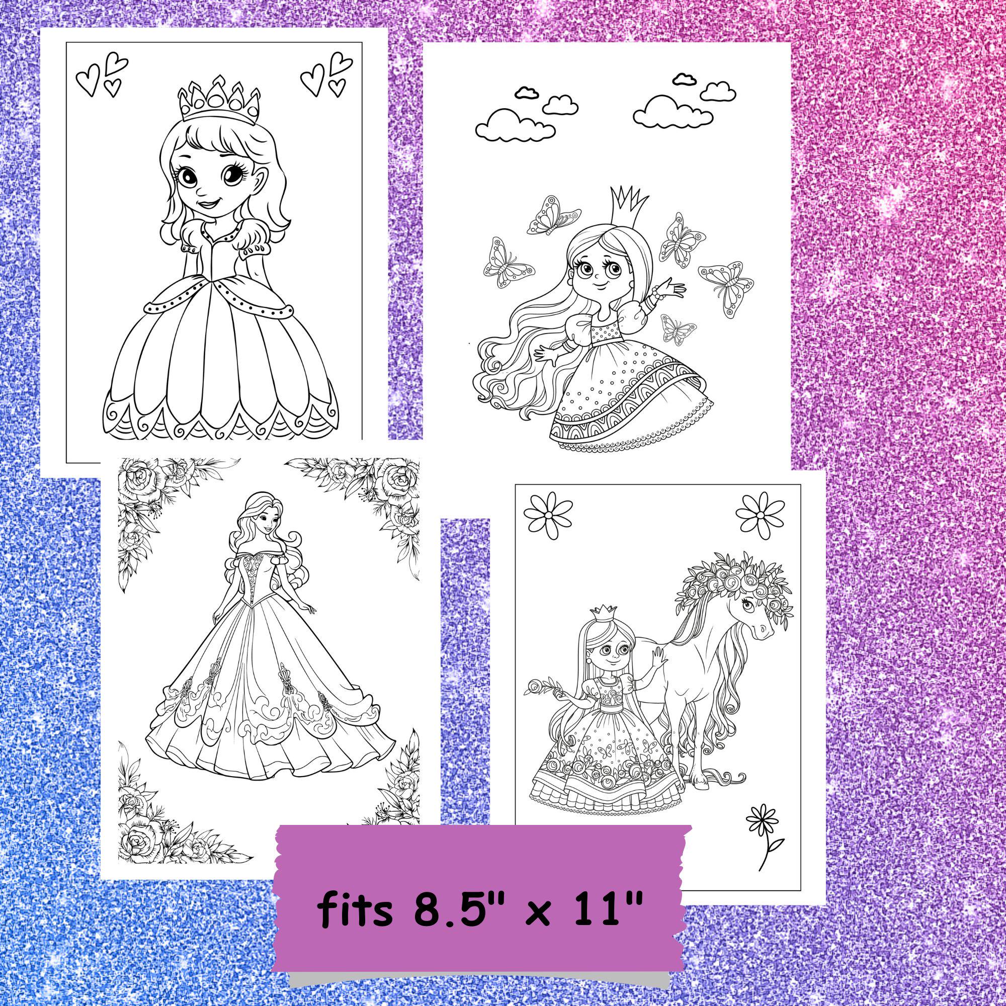 Princess Coloring Pages Printable, Princess Coloring Placemat for Kids ...