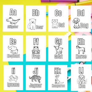 Preschool Animal Coloring Bundle, Printable Animal Alphabet Coloring ...