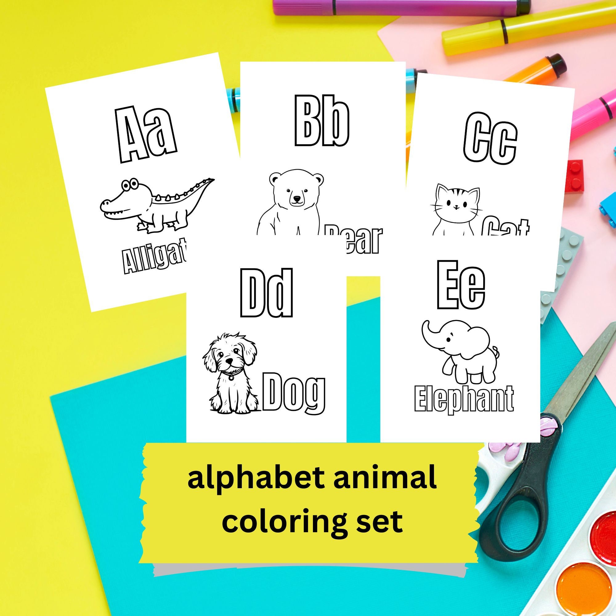 Preschool Animal Coloring Bundle, Printable Animal Alphabet Coloring ...