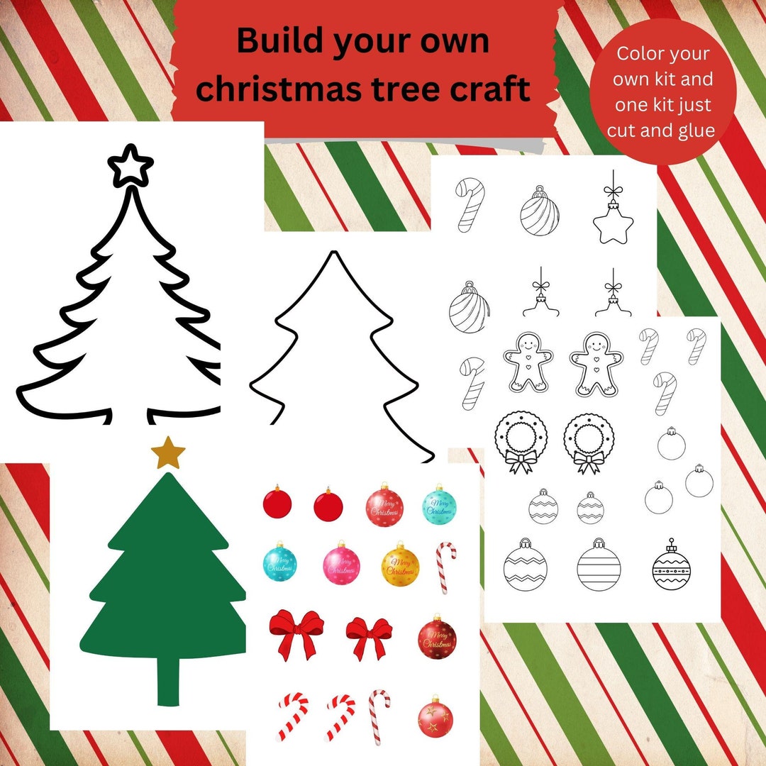 Build Your Own Christmas Tree Craft for Kids, Printable Coloring ...