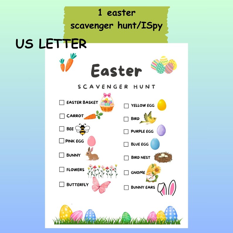 Printable Easter Scavenger Hunt, Outdoor Treasure Hunt Ispy for Kids ...