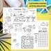 Summer Activity Placemat, Printable Summer Activity Coloring Placemats ...