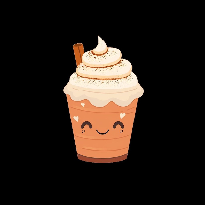 Coffee Cup Kawaii Clip Art Bundle of 6 - Etsy