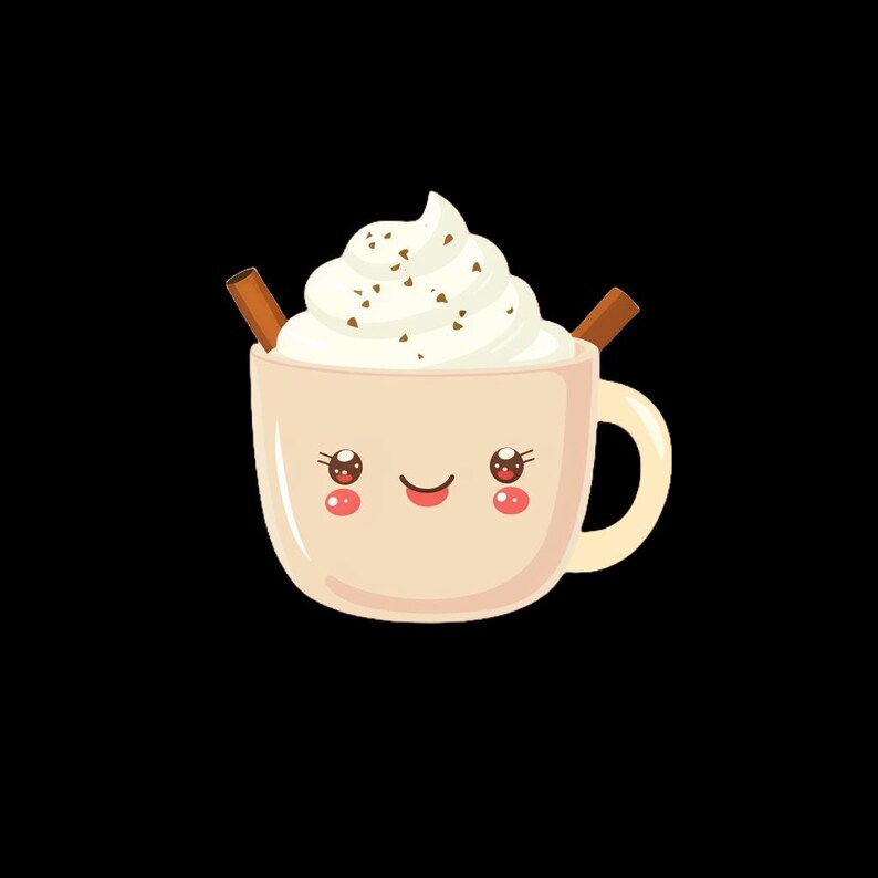 Coffee Cup Kawaii Clip Art Bundle of 6 - Etsy