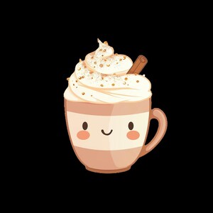 Coffee Cup Kawaii Clip Art Bundle of 6 - Etsy