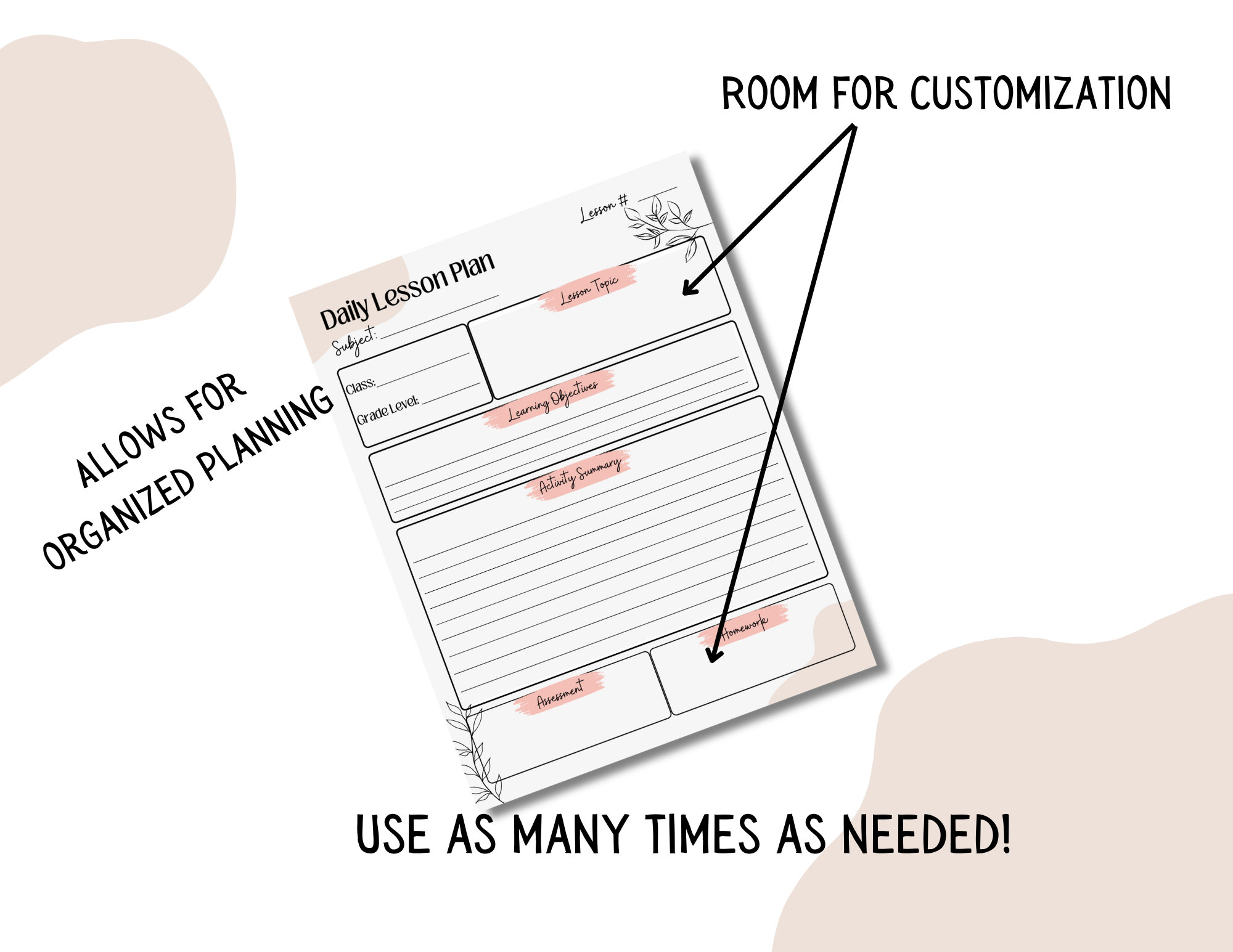 Printable Earthy Lesson Plans Daily and Weekly - Etsy