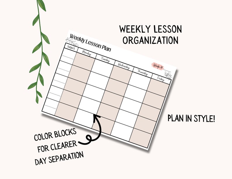 Printable Earthy Lesson Plans Daily and Weekly - Etsy