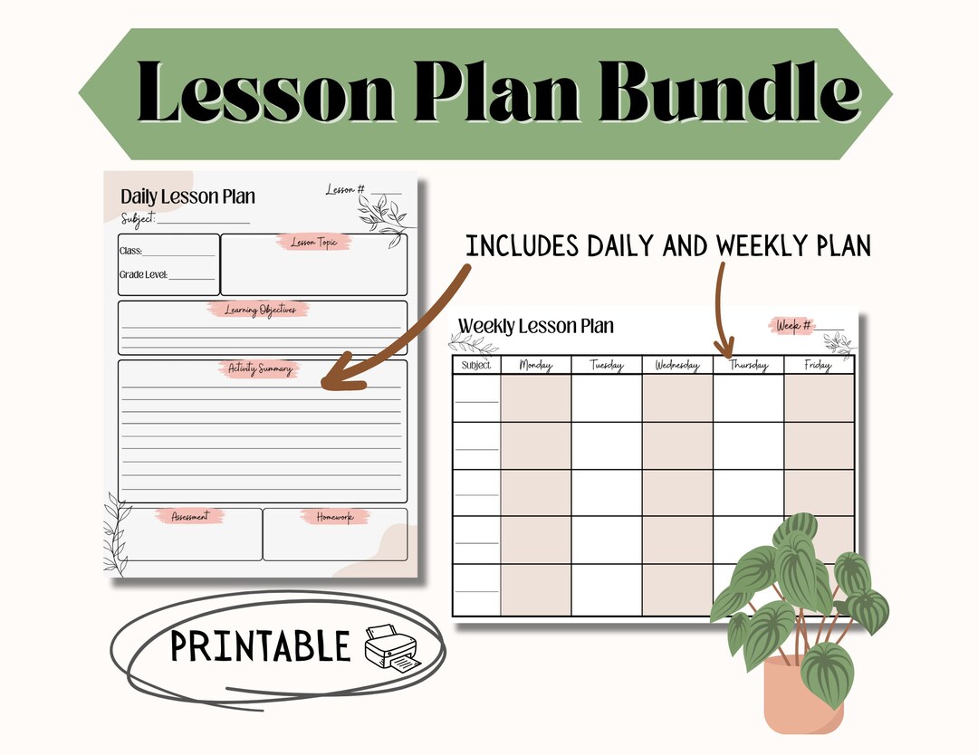 Printable Earthy Lesson Plans Daily and Weekly - Etsy