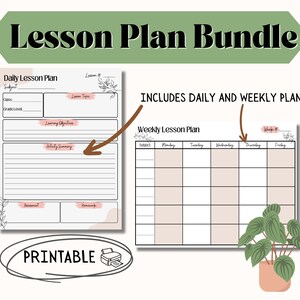 Printable Earthy Lesson Plans Daily and Weekly - Etsy