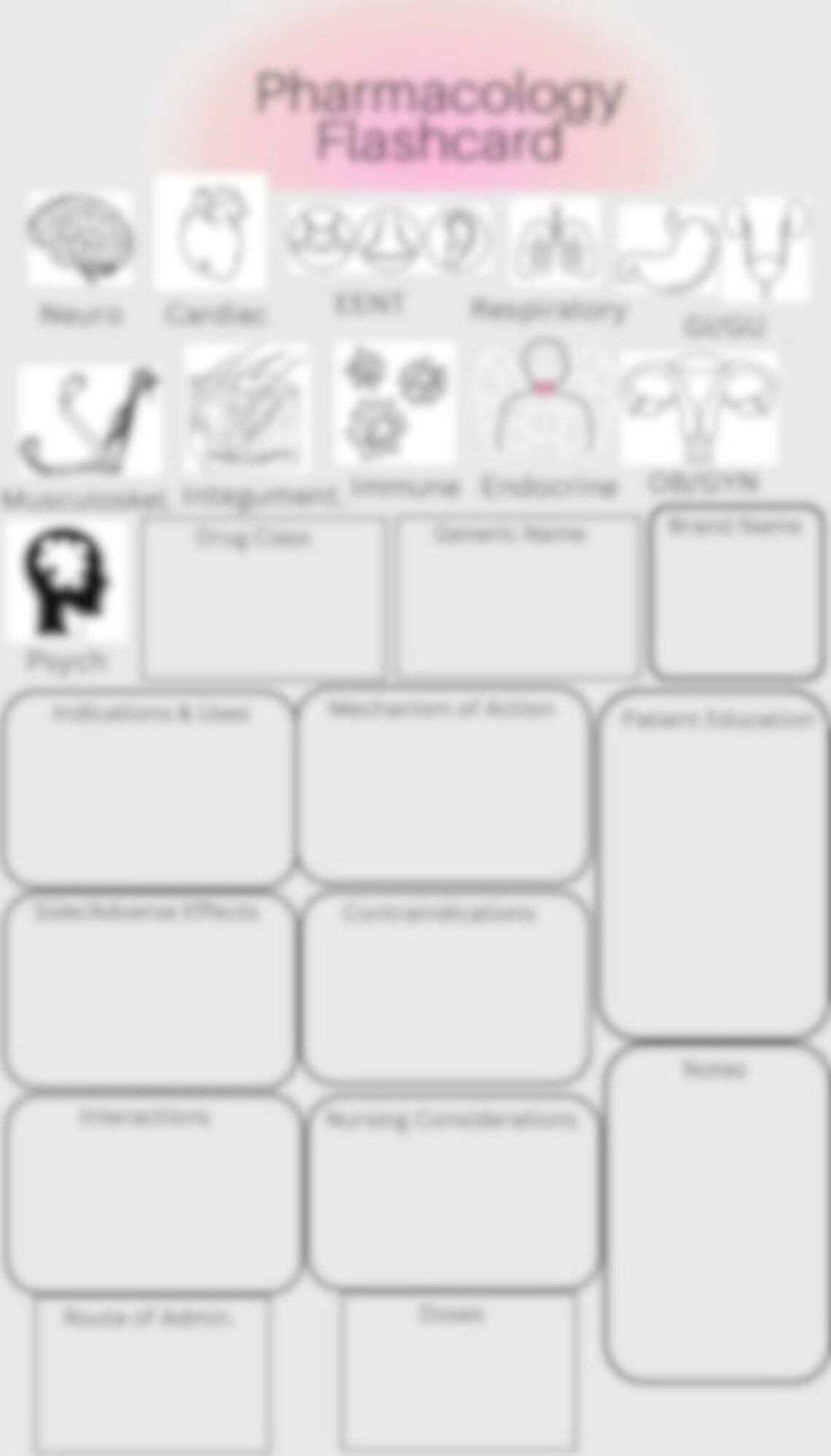 Detailed Nursing Pharmacology Flashcard, Nursing School Flashcards ...